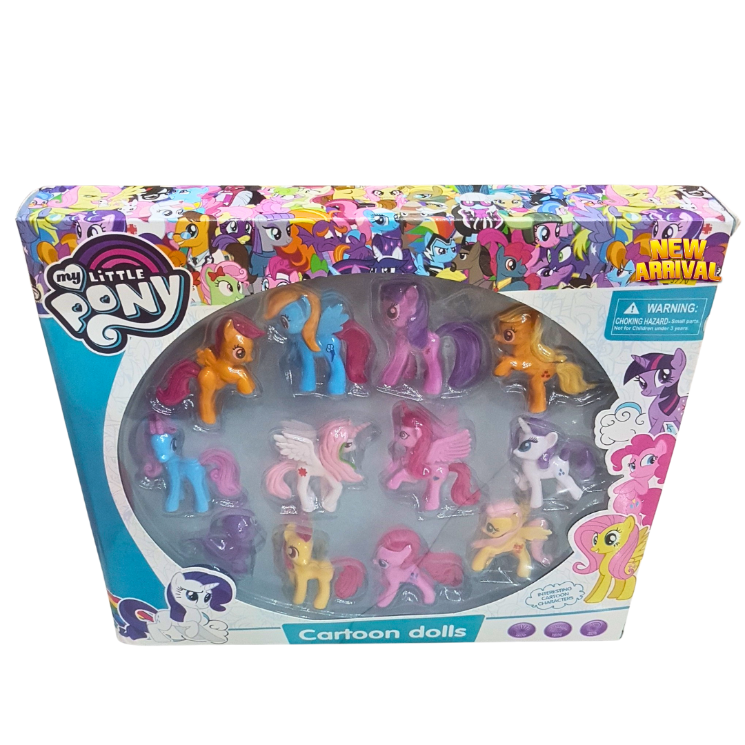 My Little Pony Toy Set – 12-Piece Colorful Cartoon Pony Figures for Gi ...