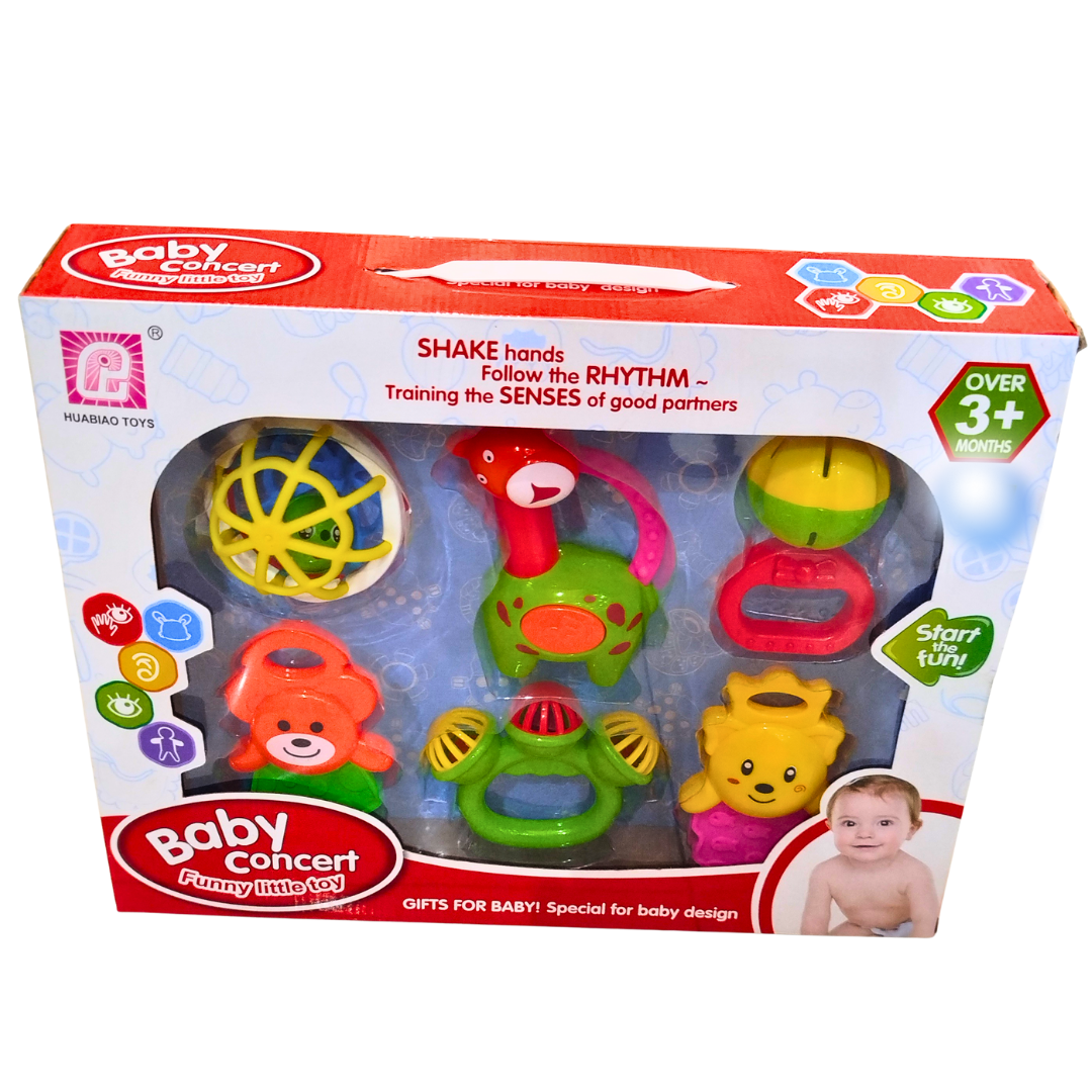 🥁 Baby Rattles & Teether Toy Set – Huabiao Baby Concert Sensory Toys f ...